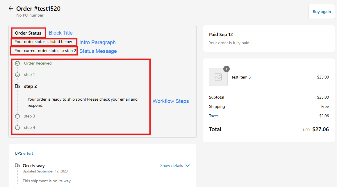 Order Status Widget – W3trends, Inc.