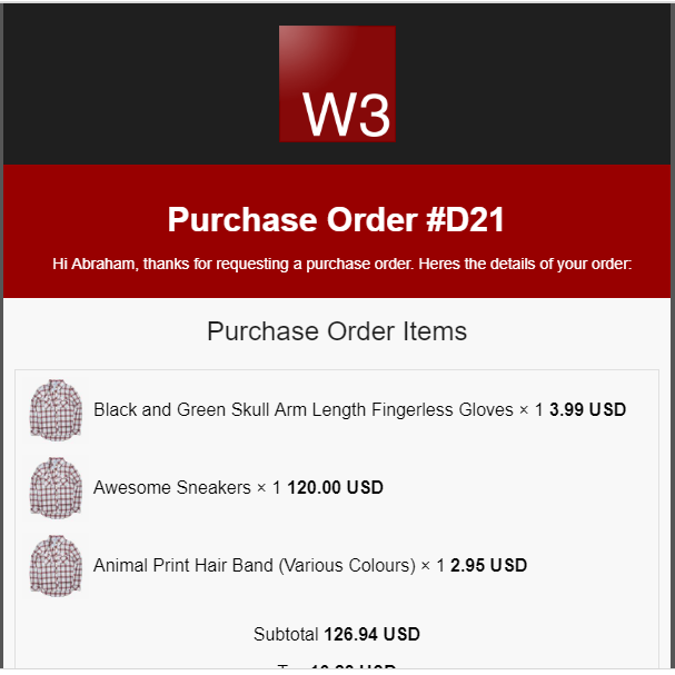 Editing the email template – W3trends, Inc.